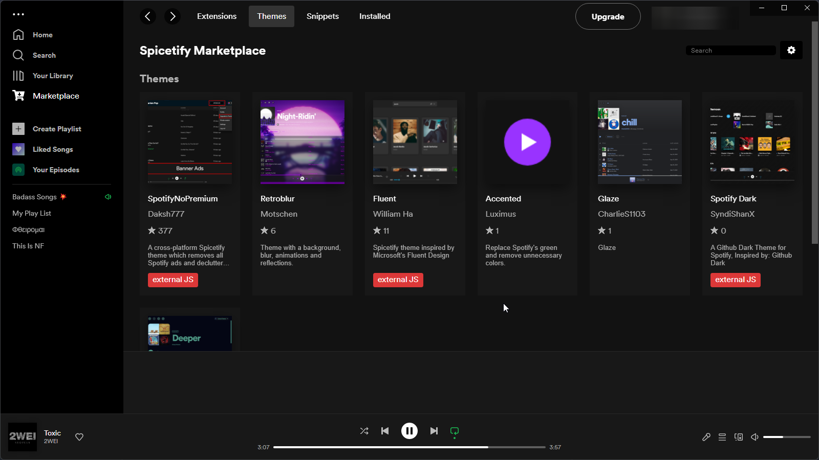 List of extensions not fully loading · Issue #185 · spicetify/marketplace · GitHub