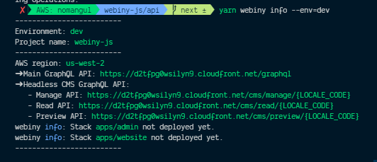 Update Webiny info command · Issue #1649 · webiny/webiny-js · GitHub