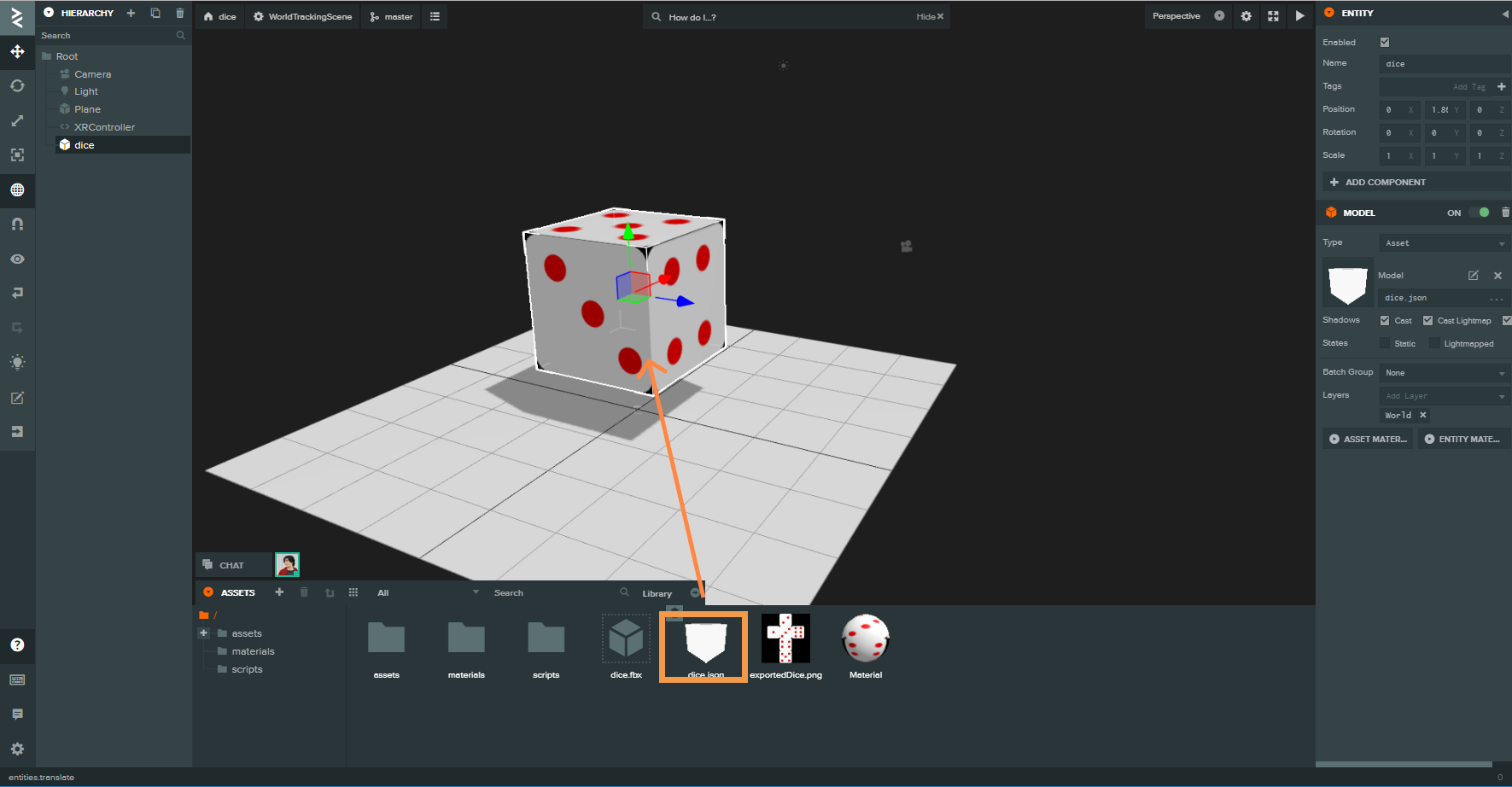 ARでサイコロを投げるまで ～Blenderを使って3Dモデルの作成~JavaScriptでサイコロを動かす～[PlayCanvas / 8th Wall] #8thWall - Qiita