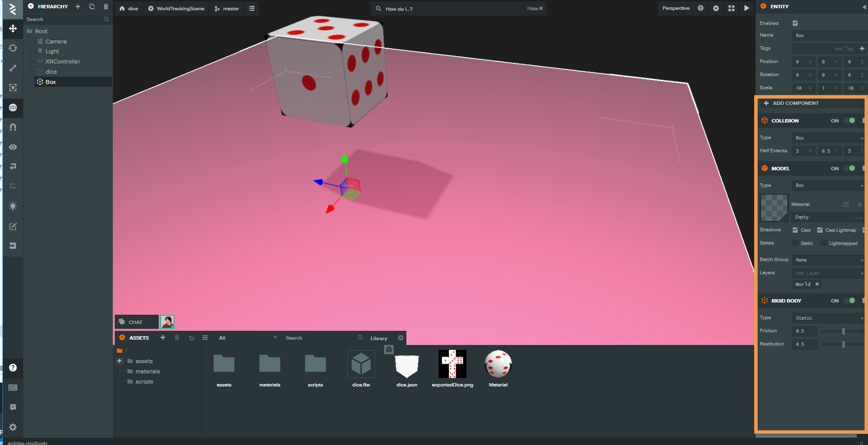 ARでサイコロを投げるまで ～Blenderを使って3Dモデルの作成~JavaScriptでサイコロを動かす～[PlayCanvas / 8th Wall] #8thWall - Qiita