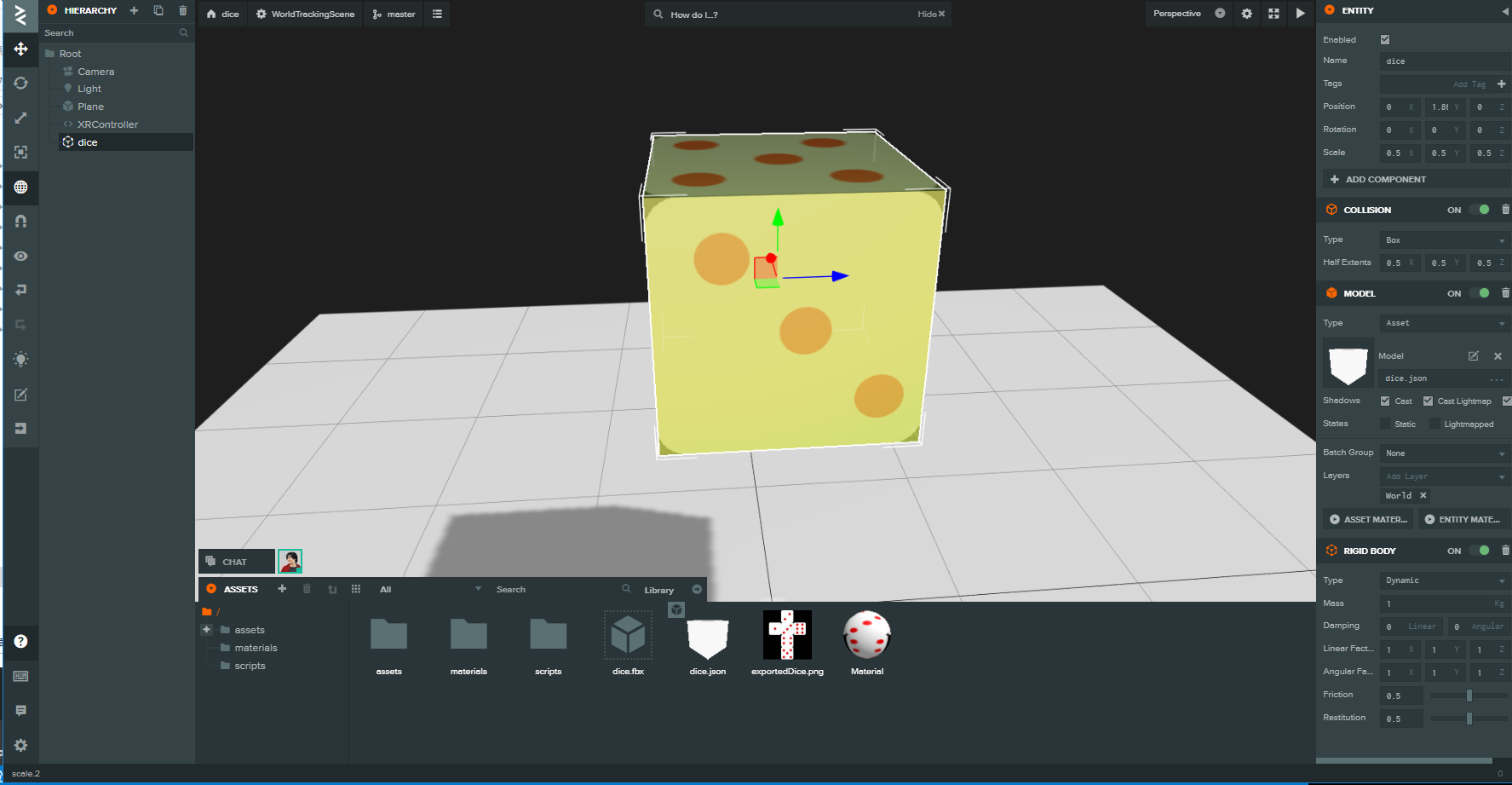ARでサイコロを投げるまで ～Blenderを使って3Dモデルの作成~JavaScriptでサイコロを動かす～[PlayCanvas / 8th Wall] #8thWall - Qiita