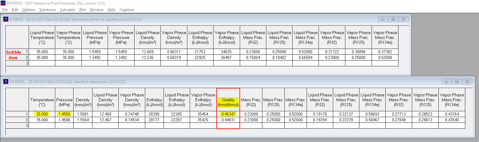 Meaning Or Definition Of Input Code Q For Excel Refprop Function