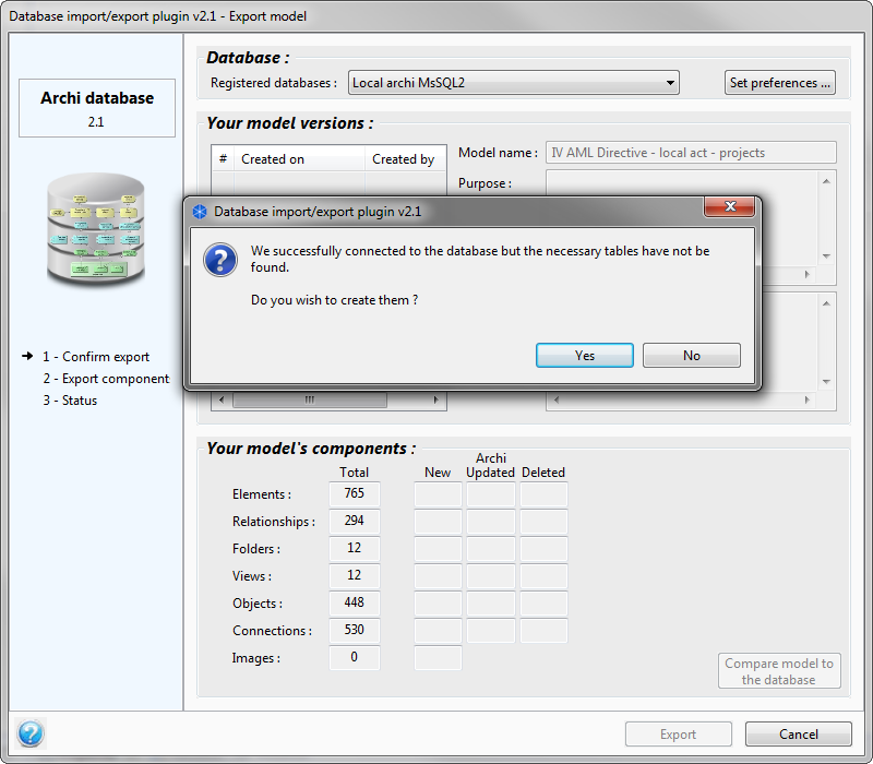 Cannot Export Archimate Model To An Empty Ms Sql Db · Issue 36 · Archi Contribsdatabase Plugin
