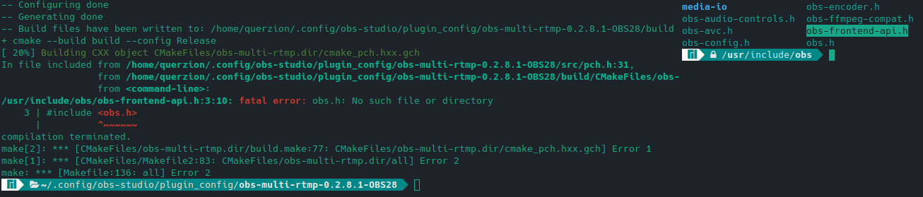[SOLVED] Unable to compile Obs-Multi-Rtmp (0.2.8) LINUX · Issue #219 · sorayuki/obs-multi-rtmp ...