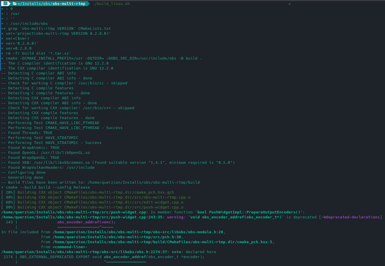 [SOLVED] Unable to compile Obs-Multi-Rtmp (0.2.8) LINUX · Issue #219 · sorayuki/obs-multi-rtmp ...