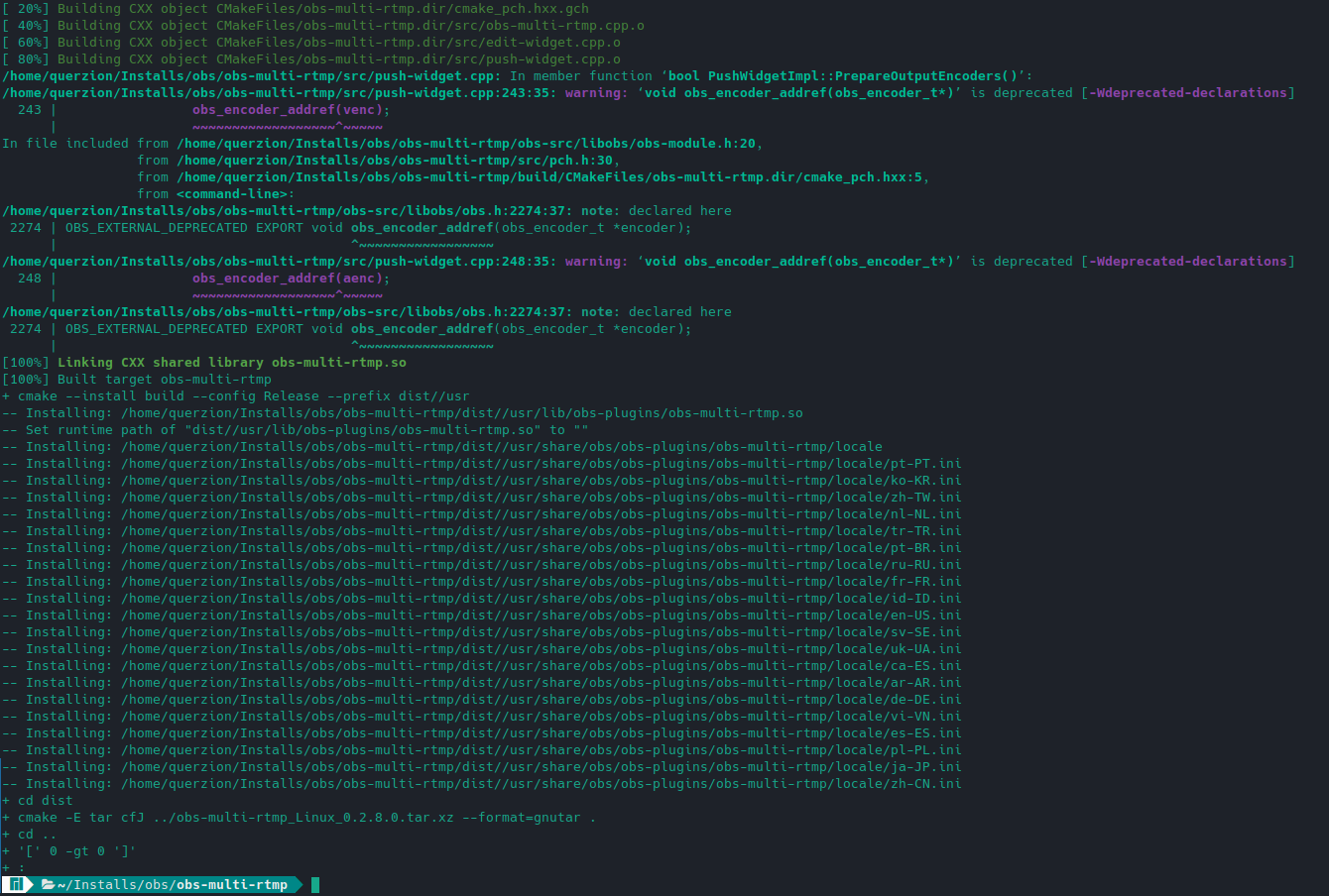 [SOLVED] Unable to compile Obs-Multi-Rtmp (0.2.8) LINUX · Issue #219 · sorayuki/obs-multi-rtmp ...