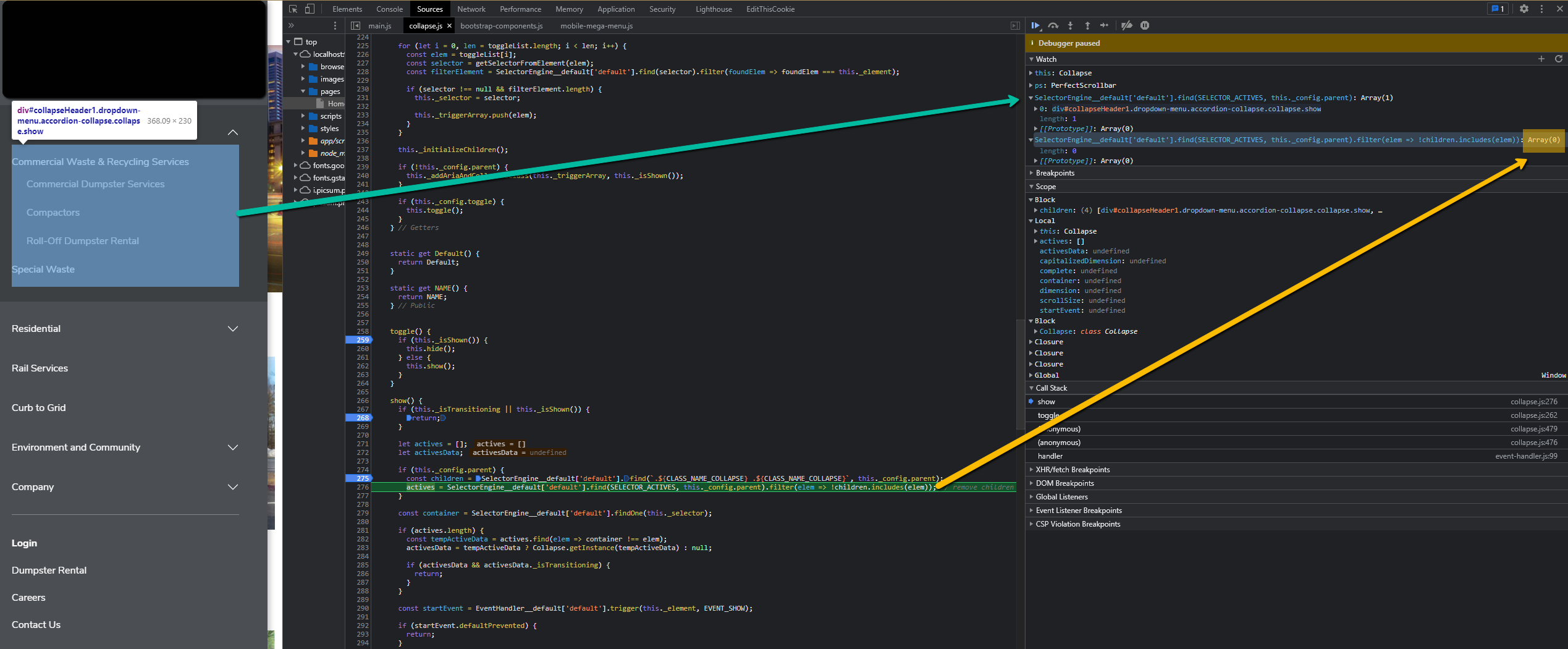 Collapse Parent Grouping does not work inside a parent container with a "collapse" class · Issue ...