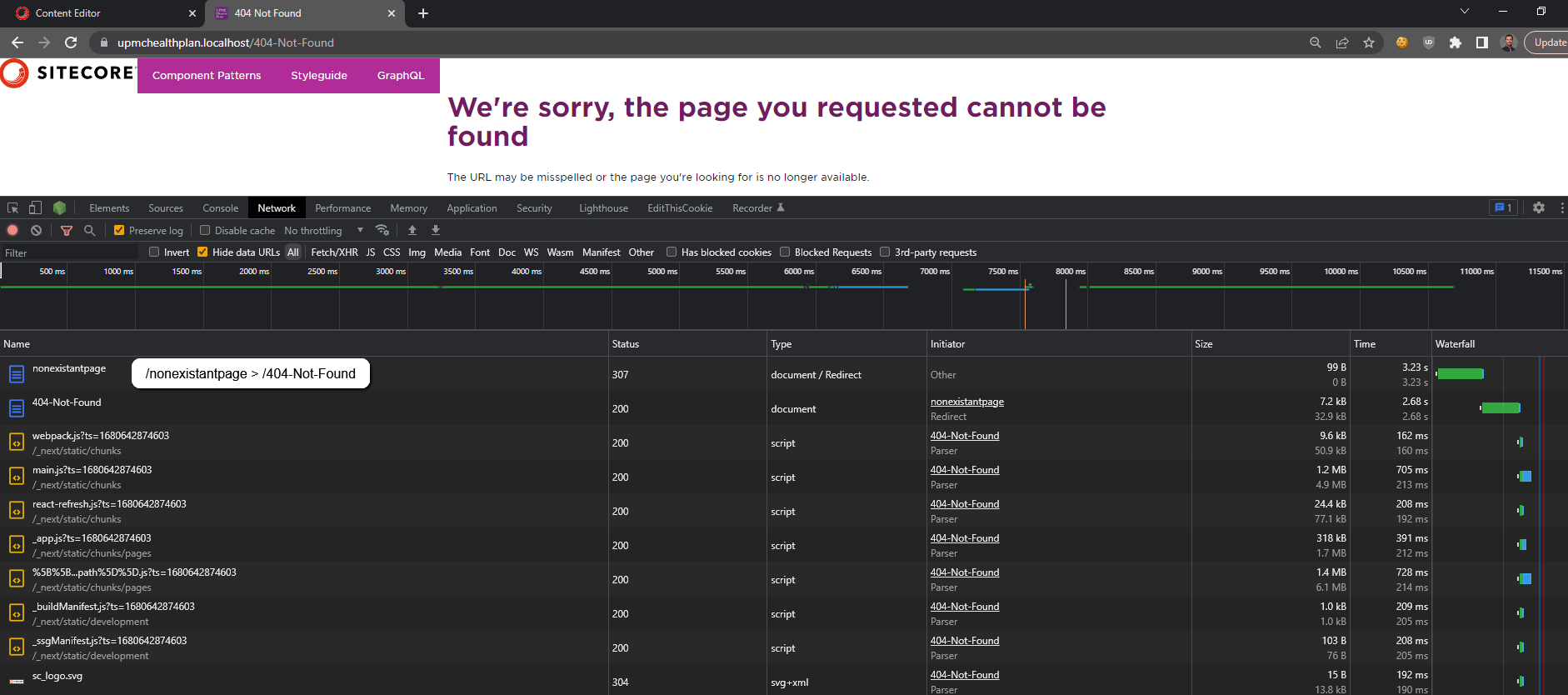 404 SXA Page not found link redirects instead of staying on original url · Issue #1416 ...