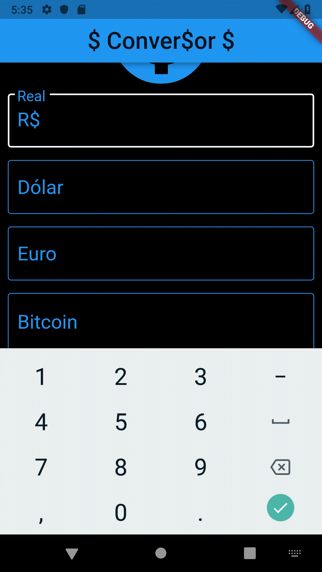 GitHub - medeirosleandro/conversor: Conversor de Moedas em Dart (Flutter) via API HgBrasil