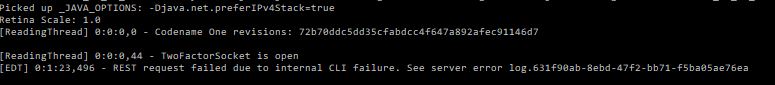 REST request failed due to internal CLI failure · Issue #2779 · codenameone/CodenameOne · GitHub