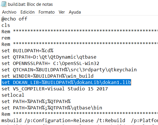 Dokan QT , On volume size, download drive, from mirror example. CMakelists QT. Environment ...