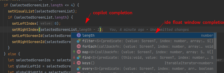 how to complete copilot by use keyshortcut when jetbrains completion float window display ...