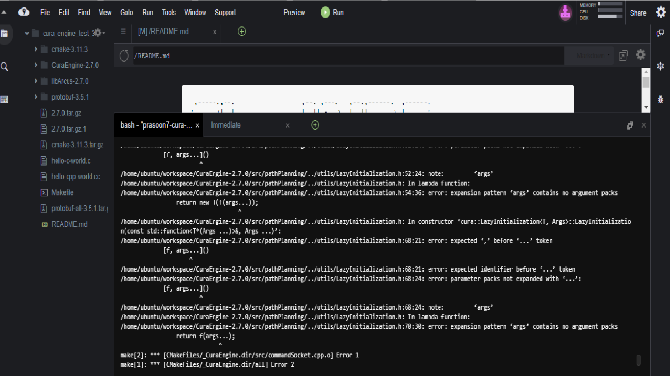 After I run make in CuraEngine's build directory, this error comes up. · Issue #787 · Ultimaker ...