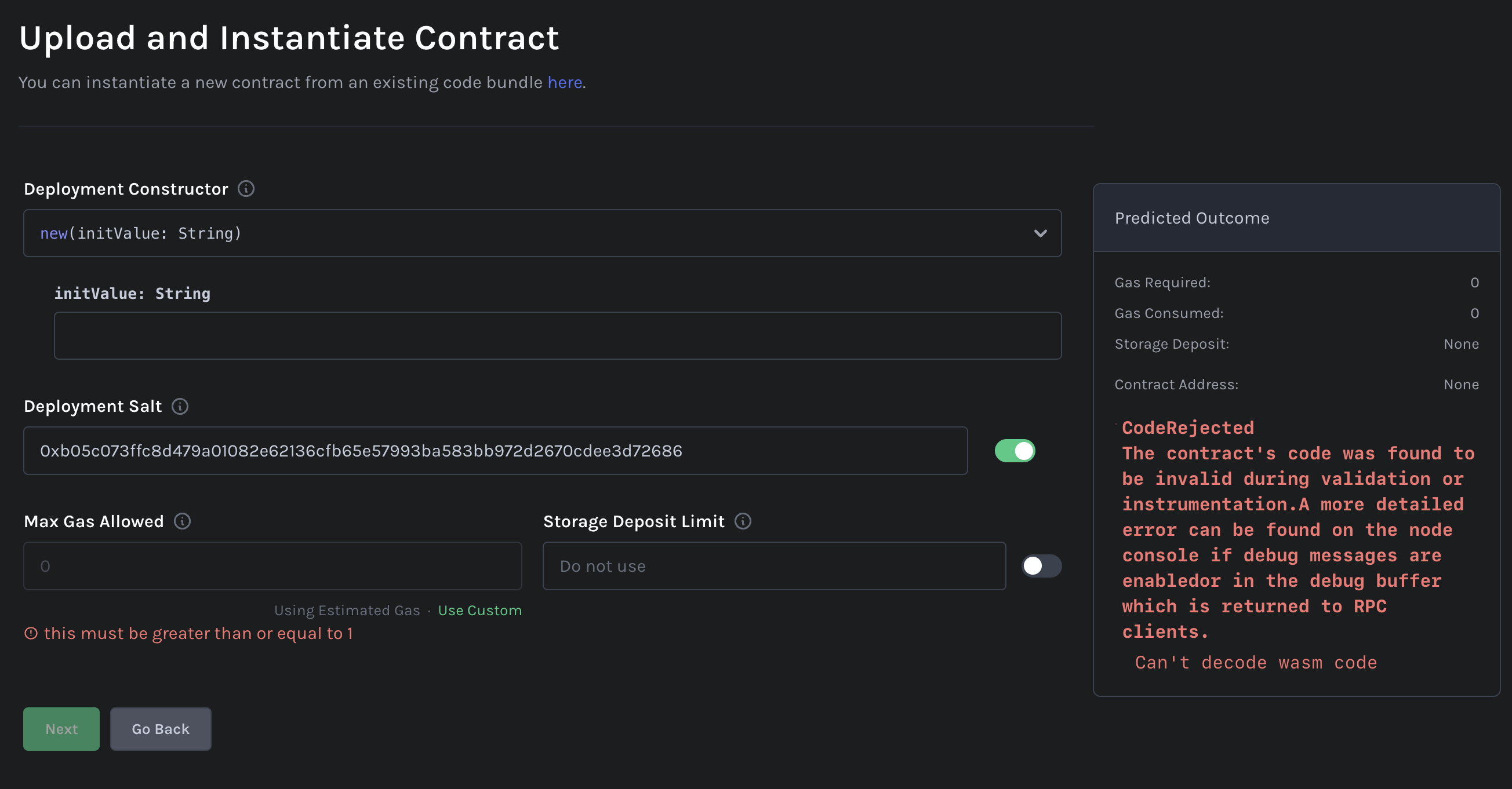 CodeRejected - Can't decode wasm code · Issue #832 · use-ink/cargo-contract · GitHub