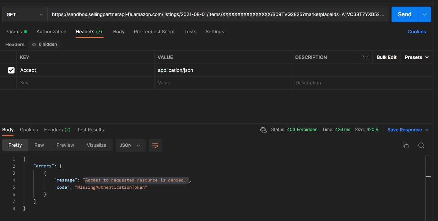 i have use Listings Items API but i have got error Please help me .... · Issue #3021 · amzn ...