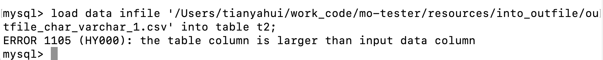 Bug Select From Table Into Outfile Csv Success Load Data Csv Into Table Failed · Issue