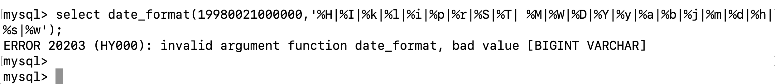 [Bug]: The date_format function is passed an error time, The client receives the GO error ...