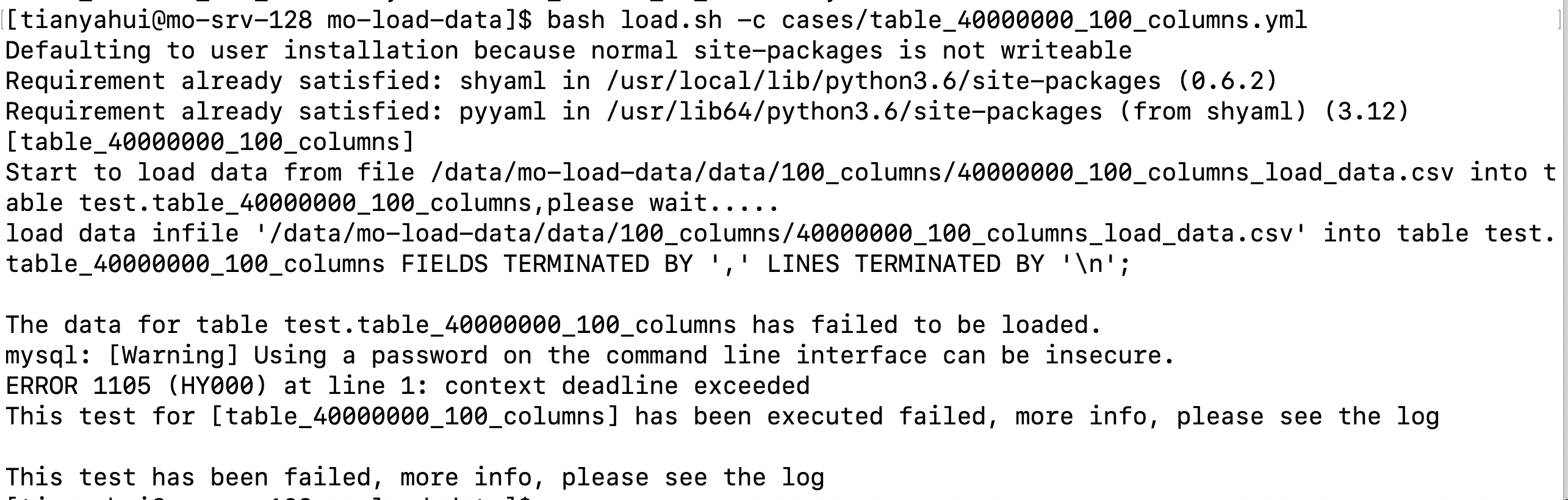 [Bug]: load data 100columns 120G data, execute abnormal. · Issue #6753 · matrixorigin/matrixone ...