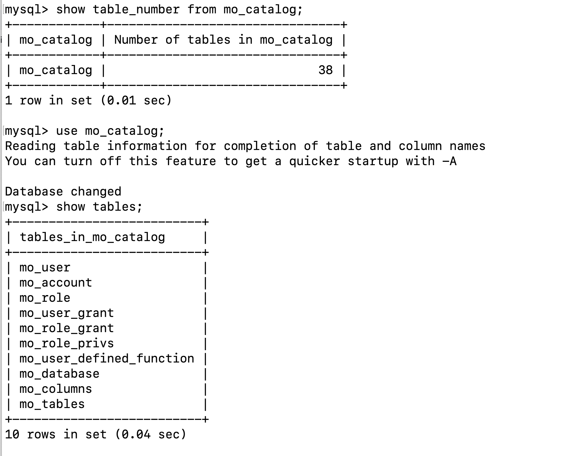 [Bug]: show table_number from mo_catalog; result error; · Issue #7564 · matrixorigin/matrixone ...