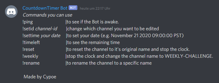 GitHub - Cypoe/Discord-bot_Countdown: A small Discord Bot that changes ...