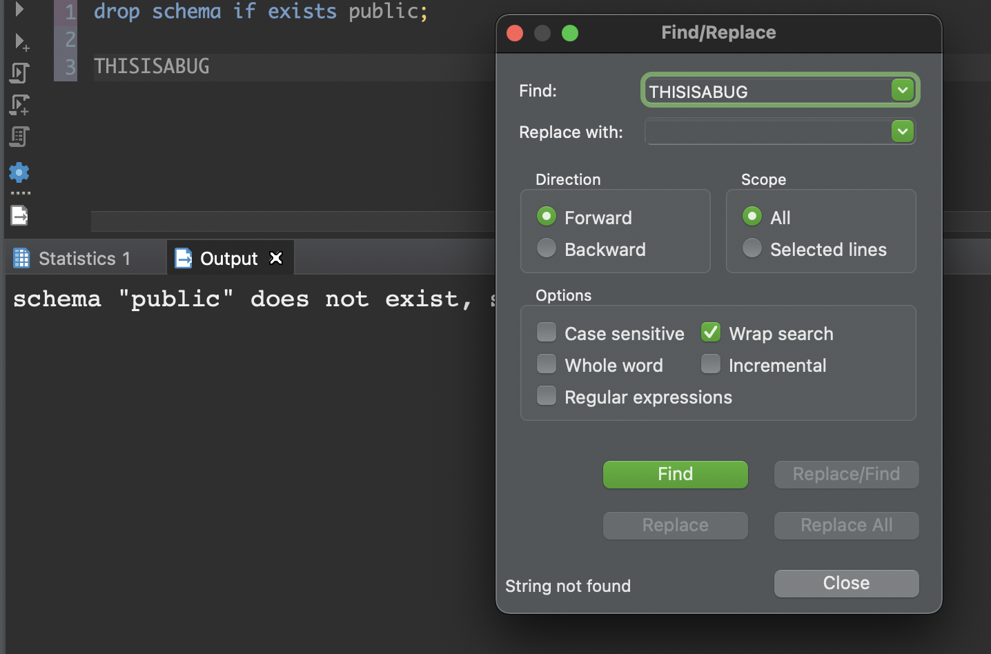 Text search goes on "Output" tab · Issue #13658 · dbeaver/dbeaver · GitHub