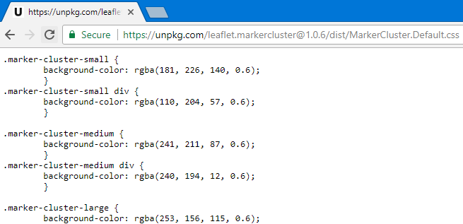 404 on MarkerCluster.Default.css · Issue #818 · Leaflet/Leaflet.markercluster · GitHub