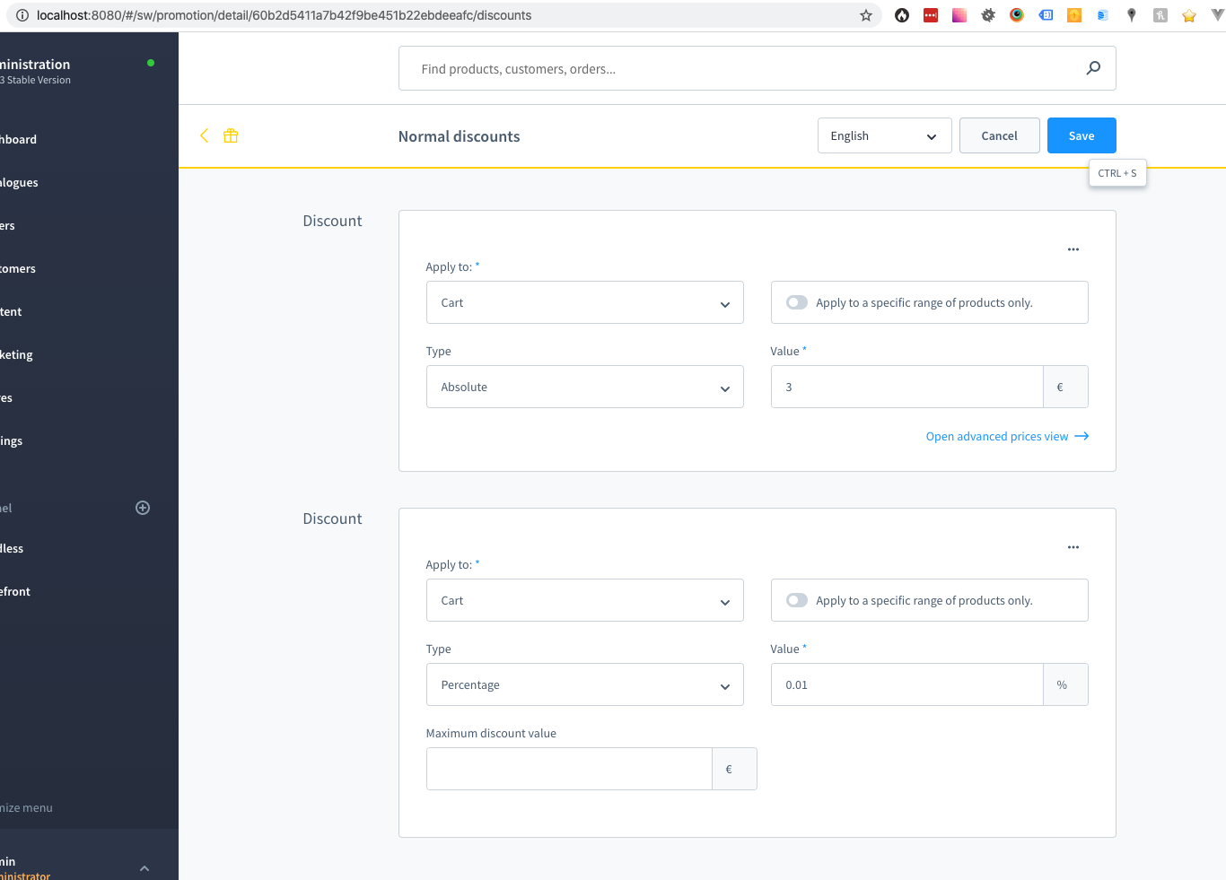 Multiple discounts can't be removed · Issue #634 · shopware/shopware · GitHub