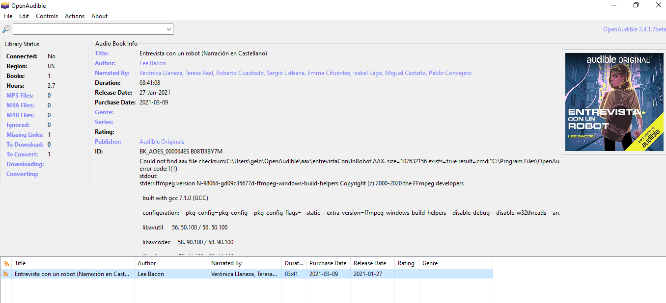Problem converting the file · Issue #585 · openaudible/openaudible · GitHub