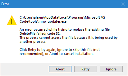 "Failed to install VS Code update" · Issue #58743 · microsoft/vscode ...
