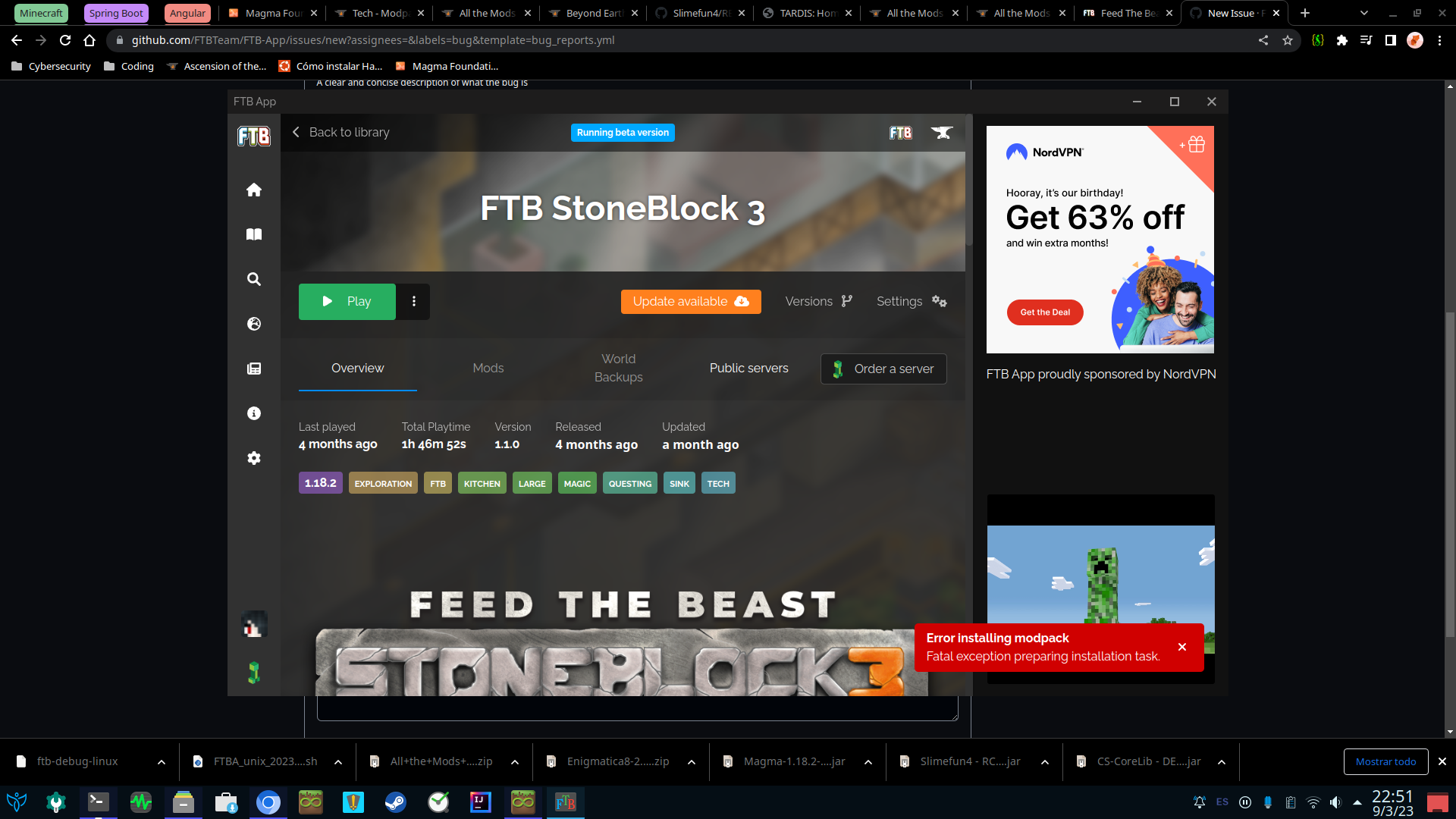 [BUG] Fatal Exception while Preparing Installation · Issue #871 · FTBTeam/FTB-App · GitHub