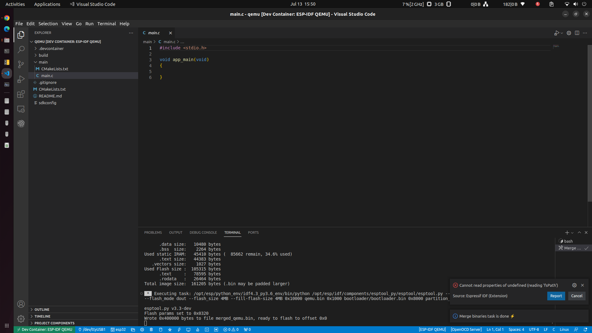 [Bug Report]: (VSC-935) · Issue #758 · espressif/vscode-esp-idf-extension · GitHub