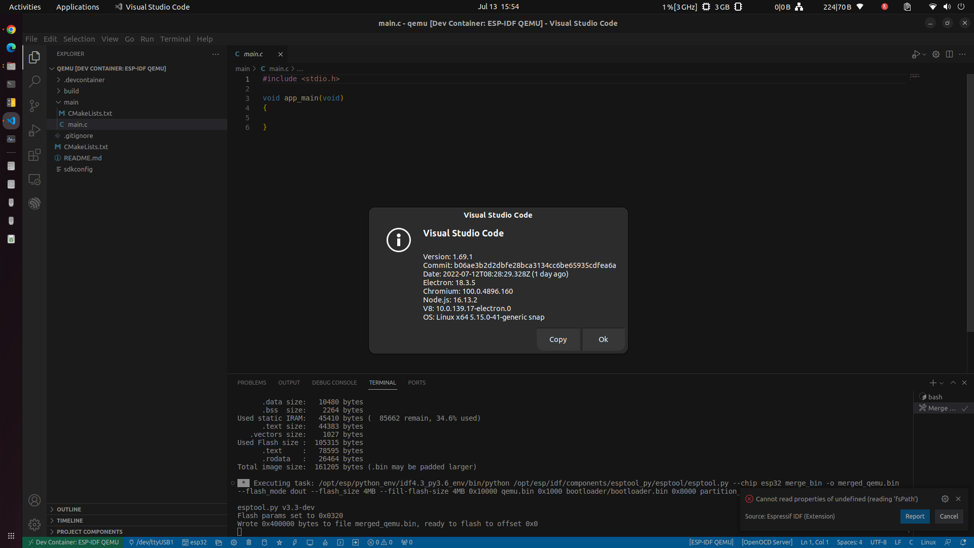 [Bug Report]: (VSC-935) · Issue #758 · espressif/vscode-esp-idf-extension · GitHub