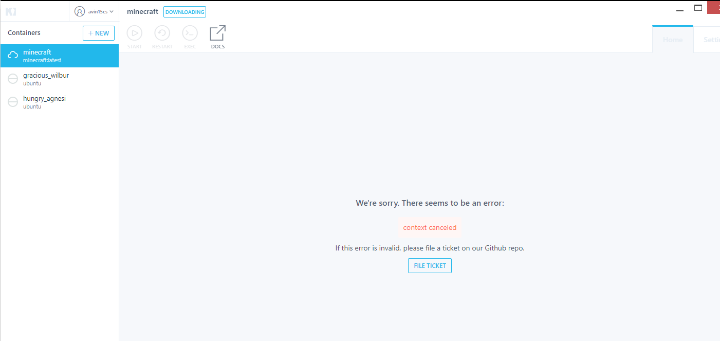 Unable To Download Any Container Through Kitematic · Issue 5300 · Docker Kitematic · Github