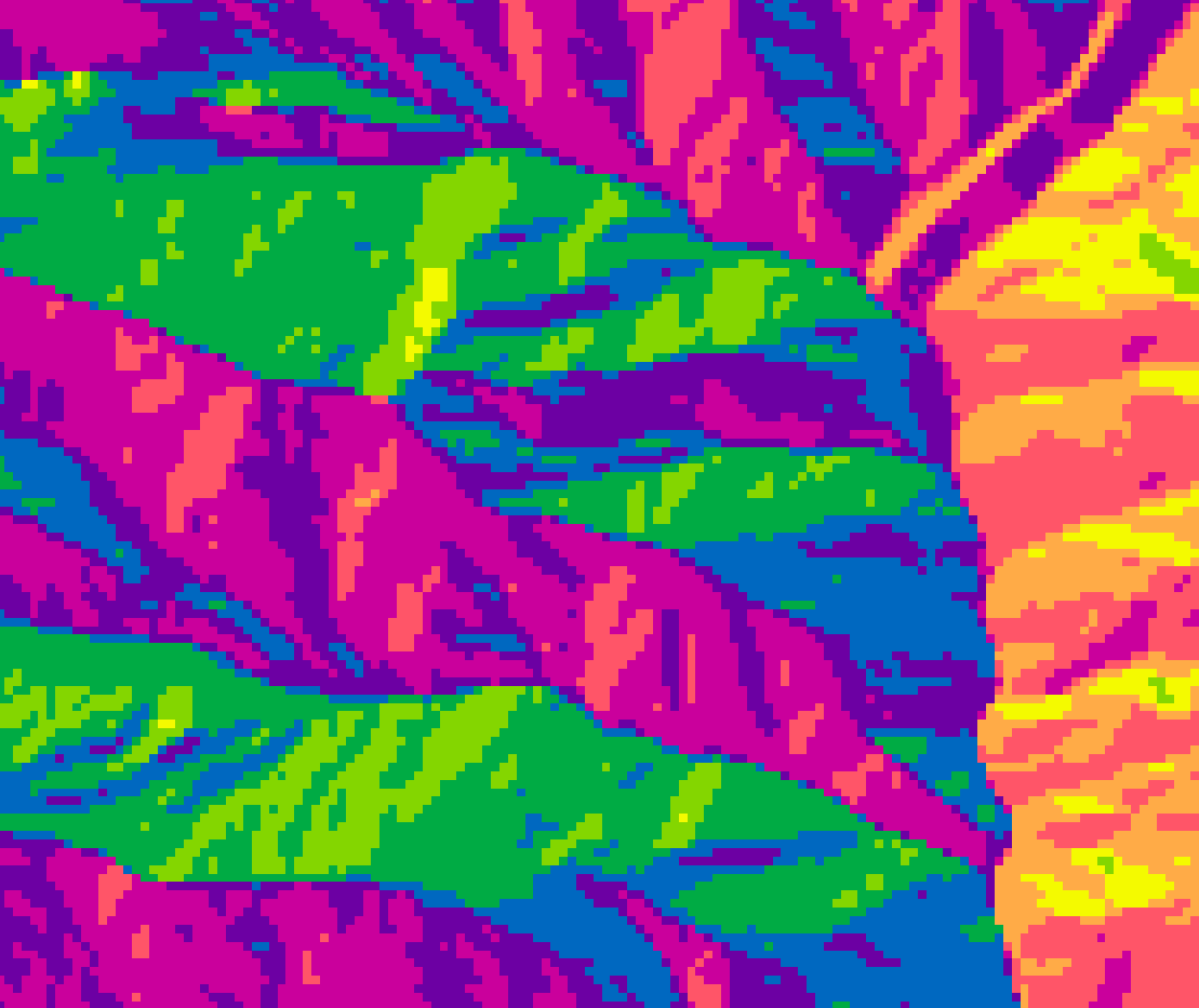 Python DEMProcessing 'color-relief' doesn't follow color ramps exactly ...