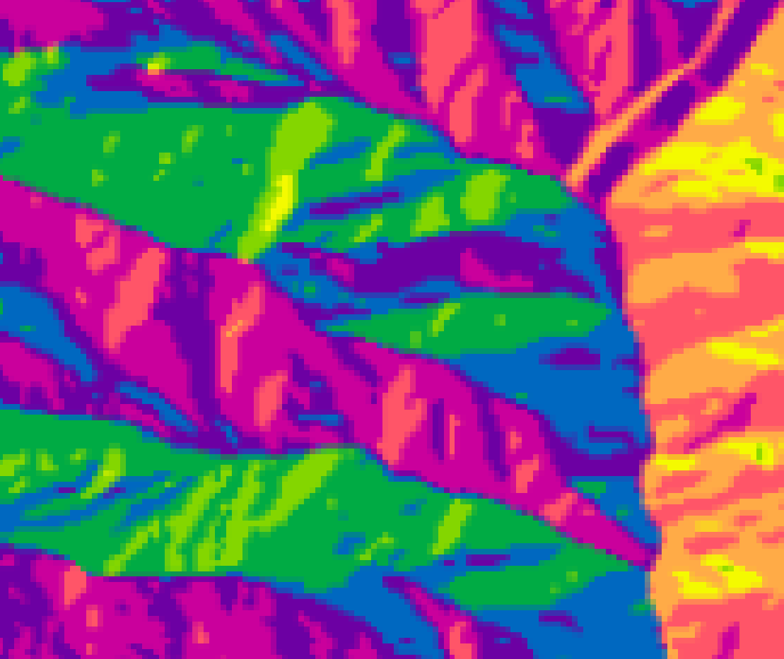 Python DEMProcessing 'color-relief' doesn't follow color ramps exactly ...