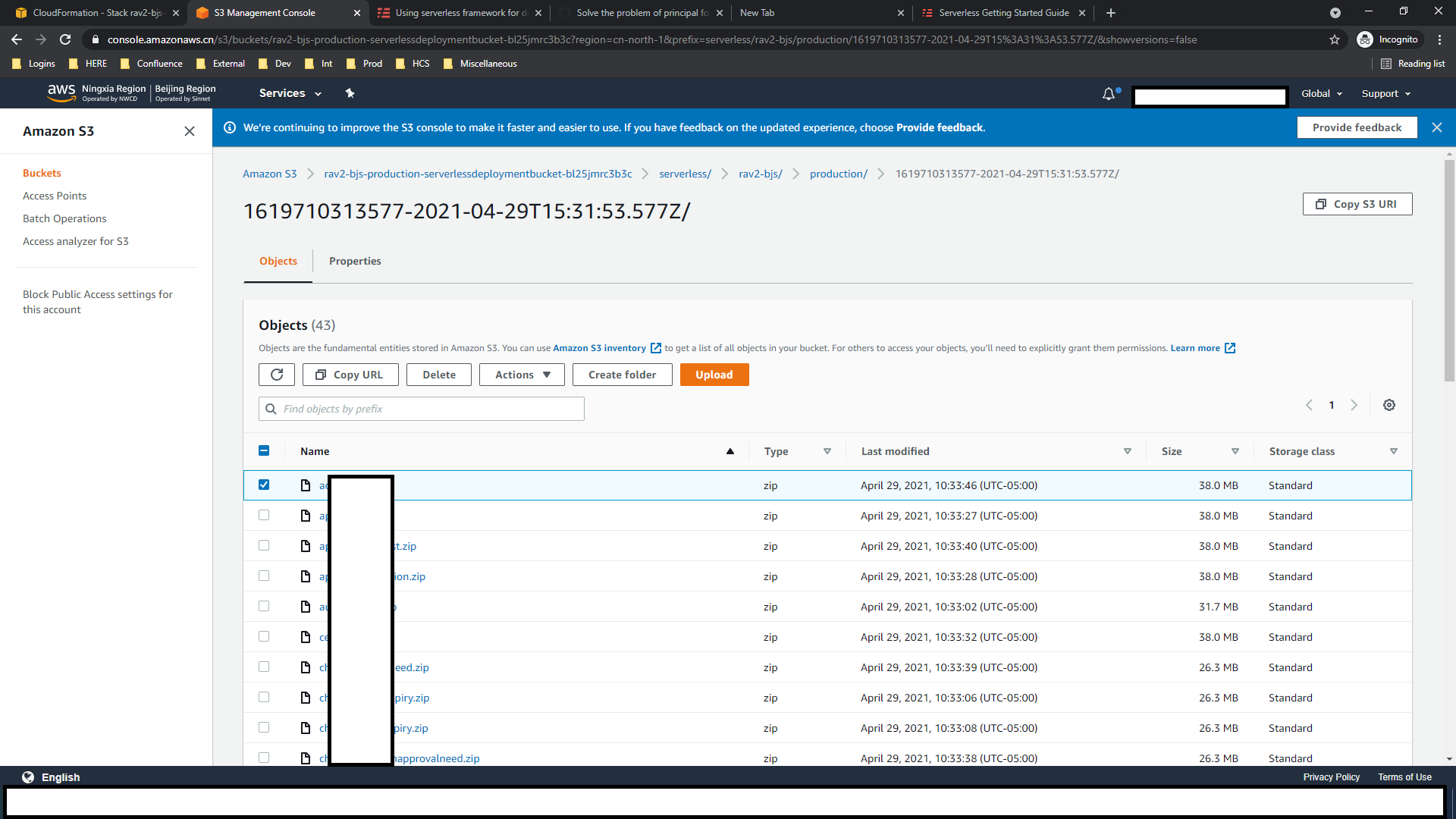 Unable to deploy application in AWS China. It works fine in us-east-1, and eu-west-1. But not in ...