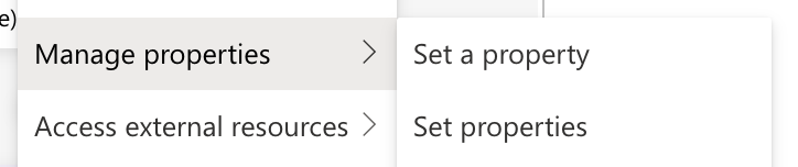"Set a property" and "Set properties" -- do we need both? Can we just ...