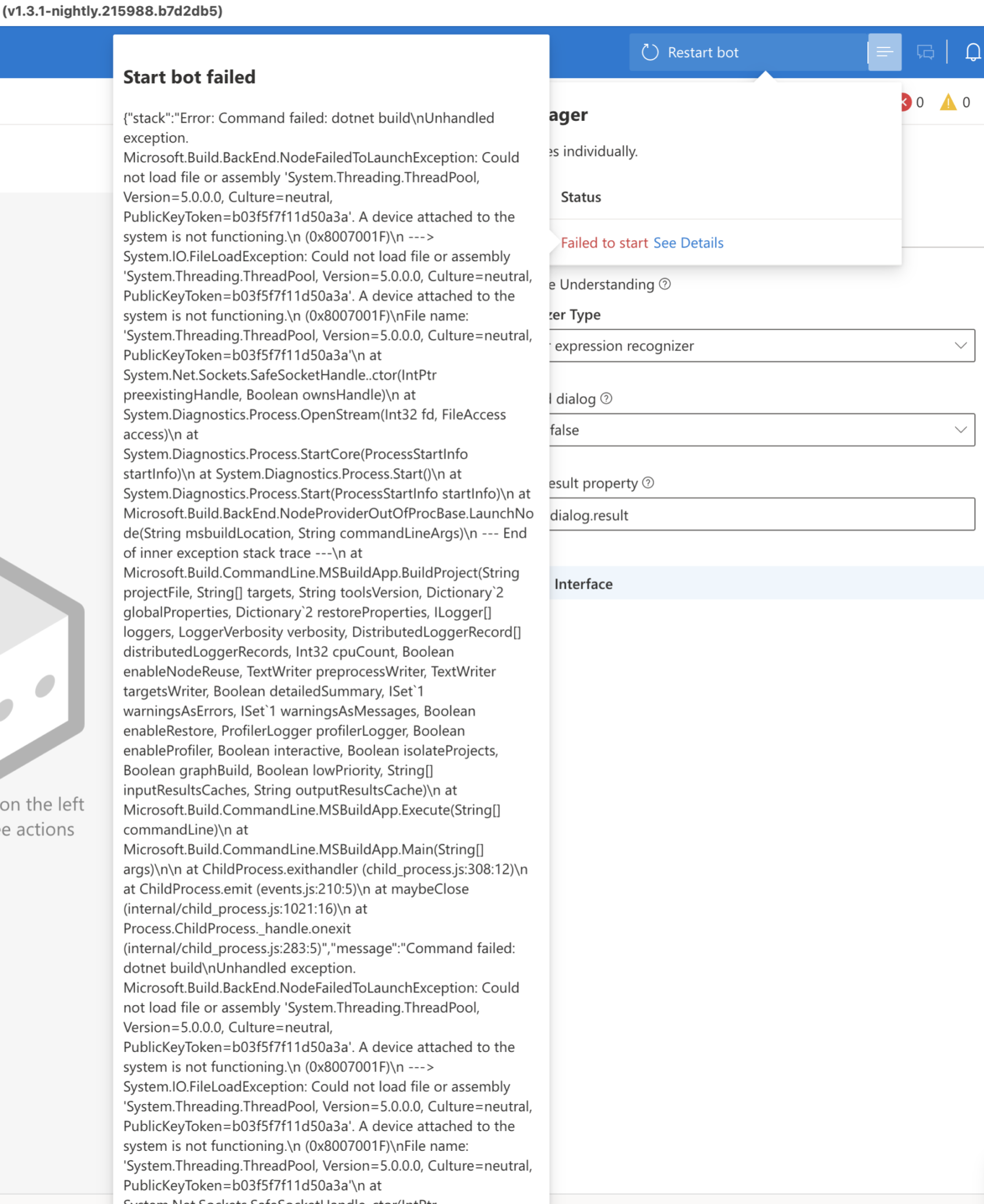 Bot Manager is missing link to Learn more when a bot fail to run · Issue #5973 · microsoft ...