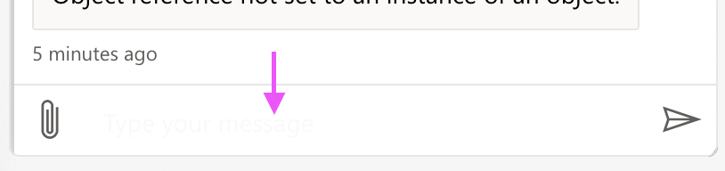 Webchat control is missing helper text in the message input area ...