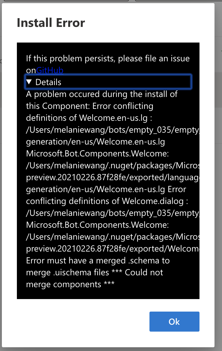 Installing package when your bot has existing assets of the same name causes error · Issue #6274 ...