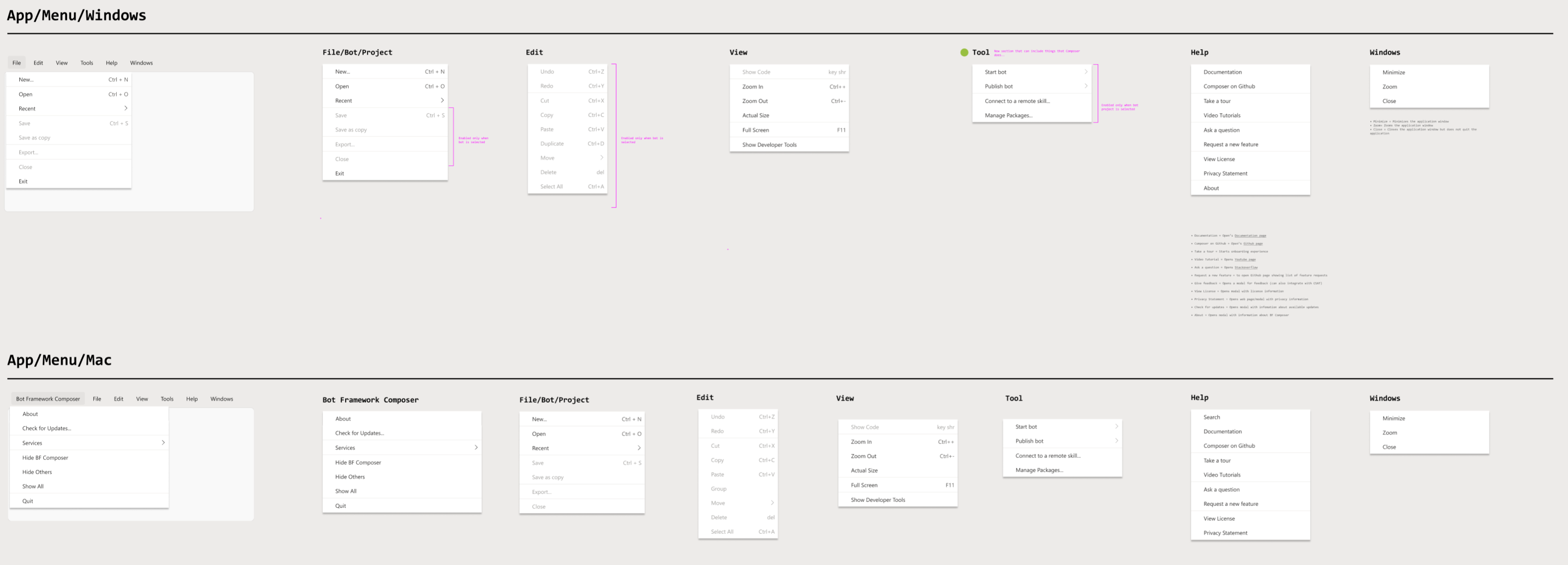 MENUBAR ("File", "Edit", "View", etc) needs to follow standard app ...