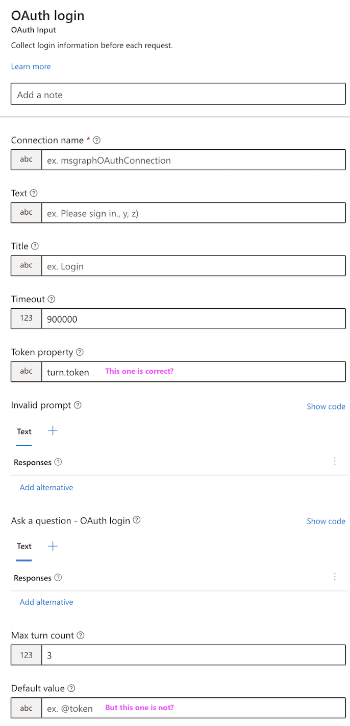 Example value for OAuth login's Token property should be in turn scope · Issue #6767 · microsoft ...
