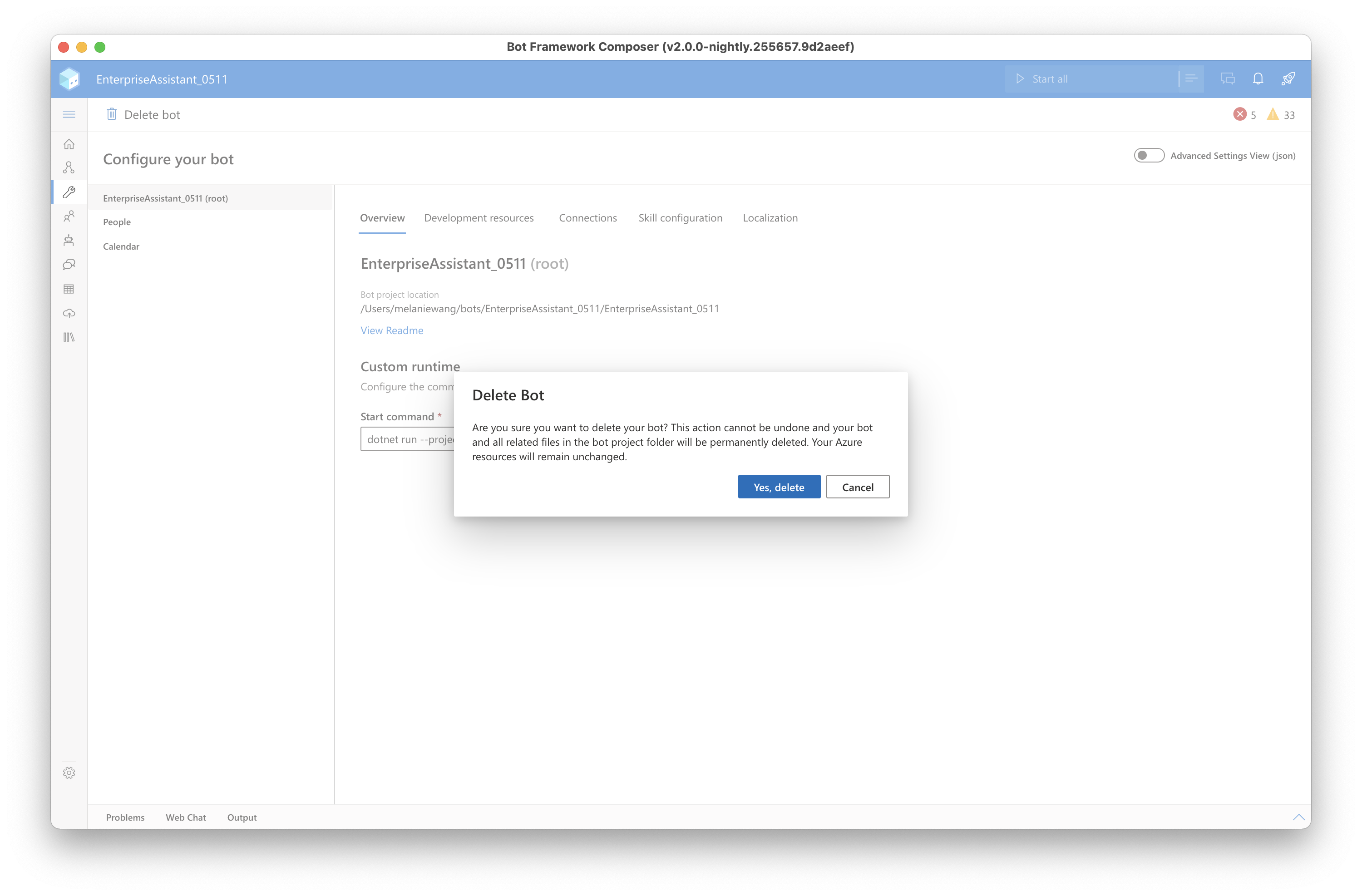 Delete This Bot Does Not Handle Skills · Issue 5136 · Microsoft Botframework Composer · Github