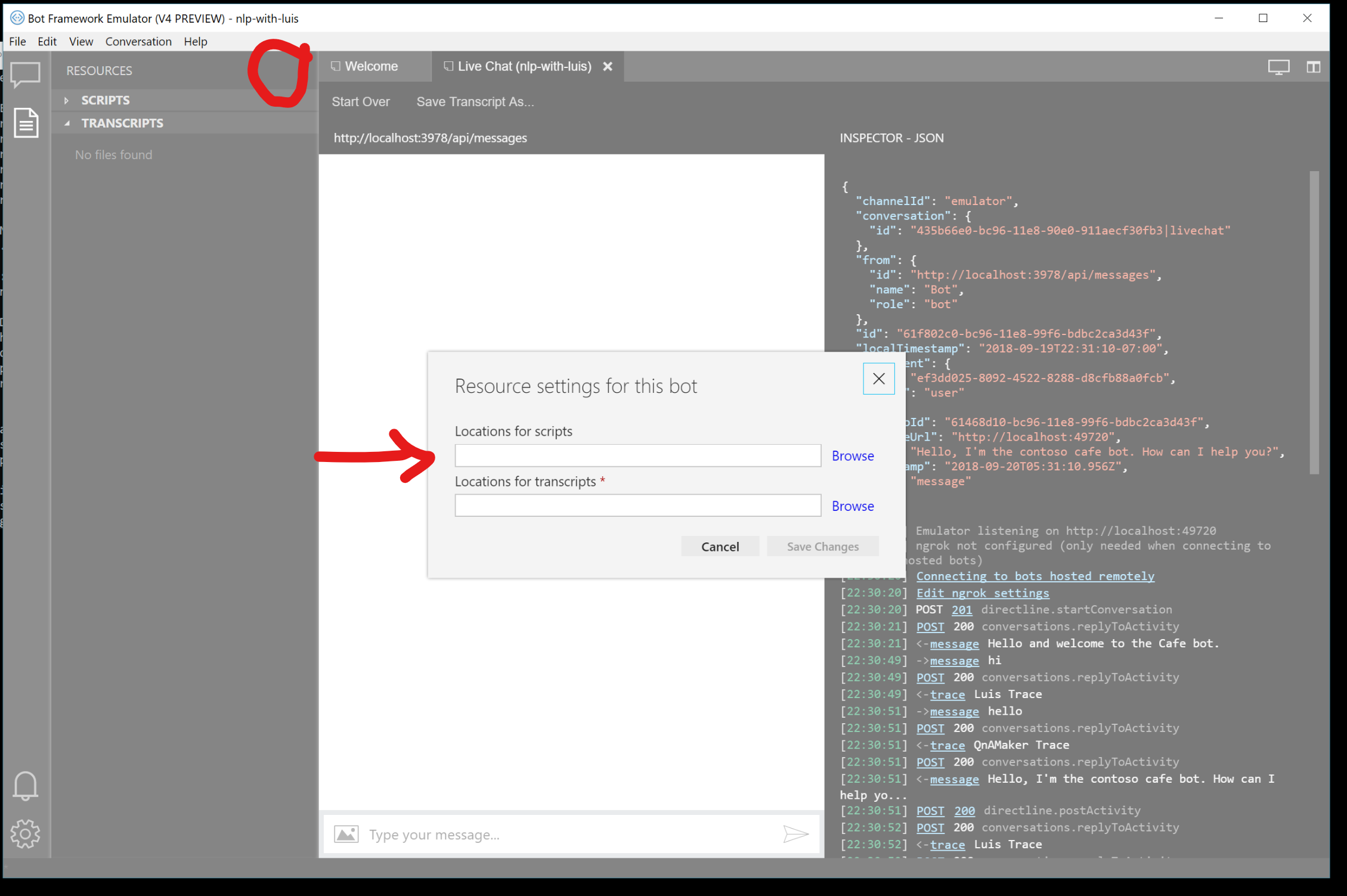 Emulator: Transcripts not saved in "transcripts" folder do not appear in side nav · Issue #906 ...