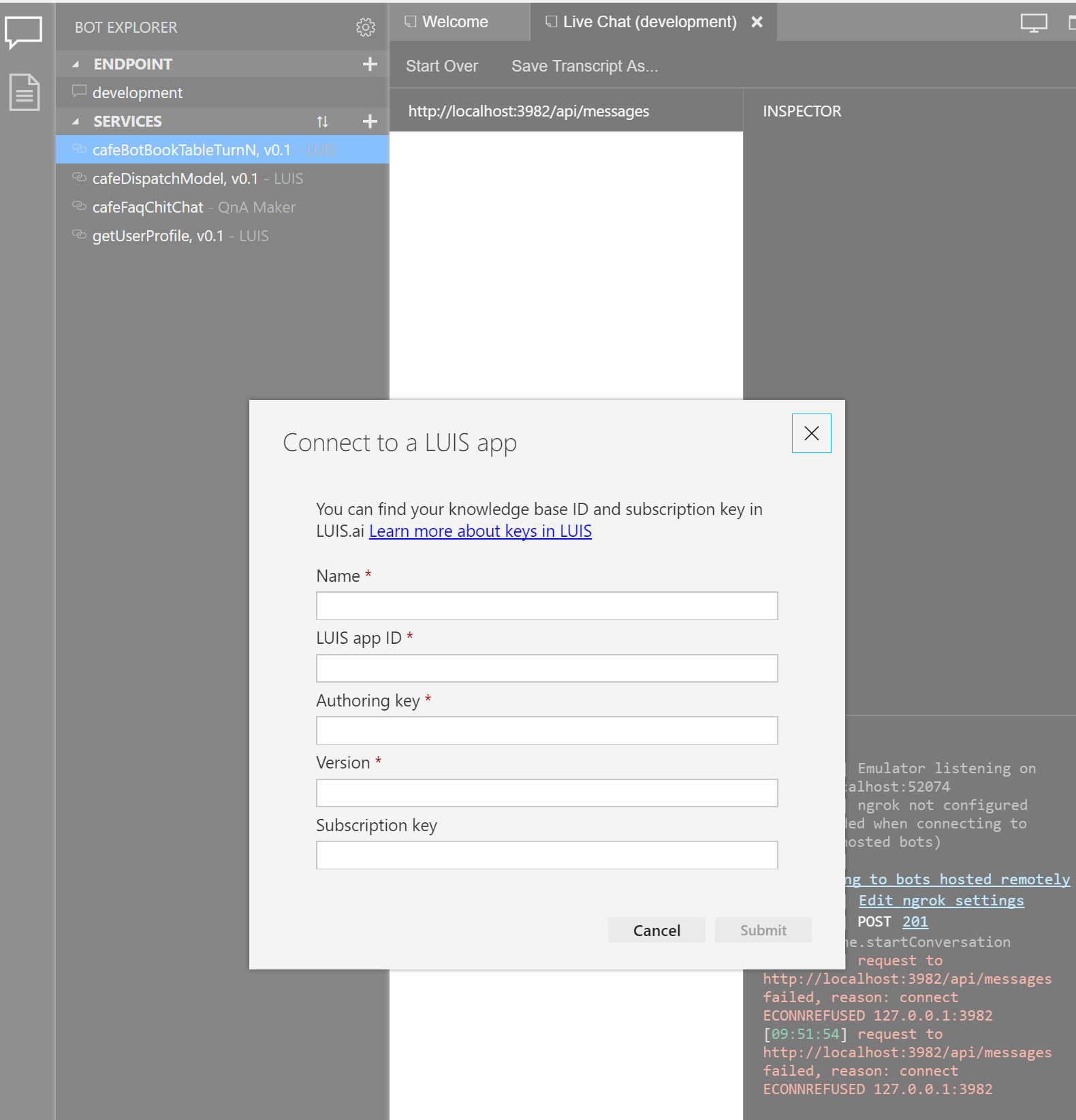Version 4.0.15-alpha not submit LUIS application · Issue #738 · microsoft/BotFramework-Emulator ...