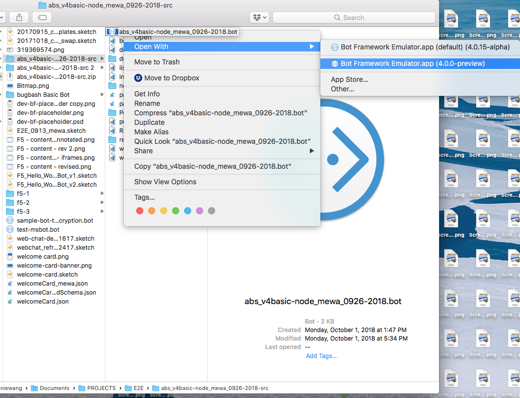 Emulator: on Mac, opening a .bot file with the Emulator from OS launches Emulator but does not ...