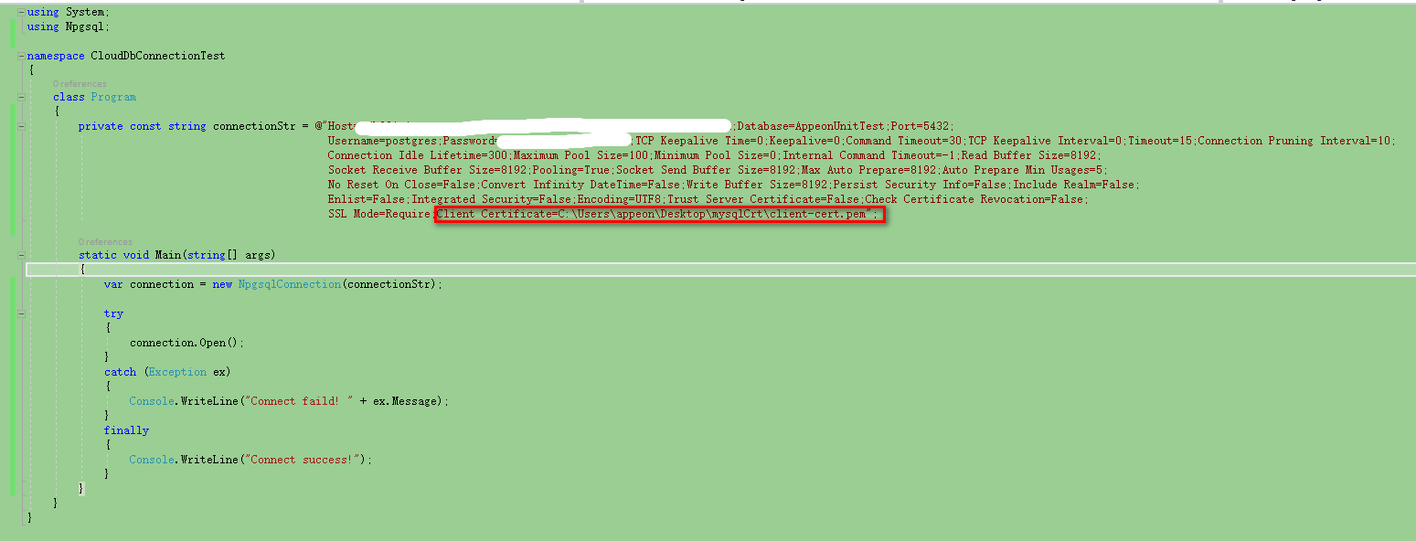 Why Does The Certificate Verification Seem To Be Ignored When Connecting To The Cloud Database