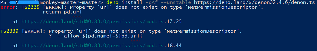 安装依赖的时候报错 请问这个有啥问题吗? · Issue #22 · qiin2333/monkey-master · GitHub