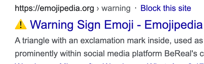 ⚠️ The warning sign emoji is not showing up correctly, it maybe a font ...