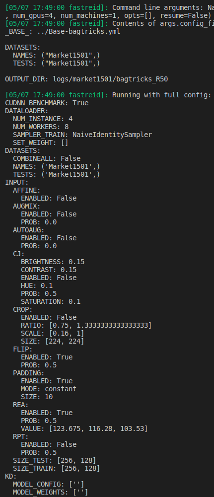 unable to reproduce the baseline results with 4 gpus · Issue #483 · JDAI-CV/fast-reid · GitHub